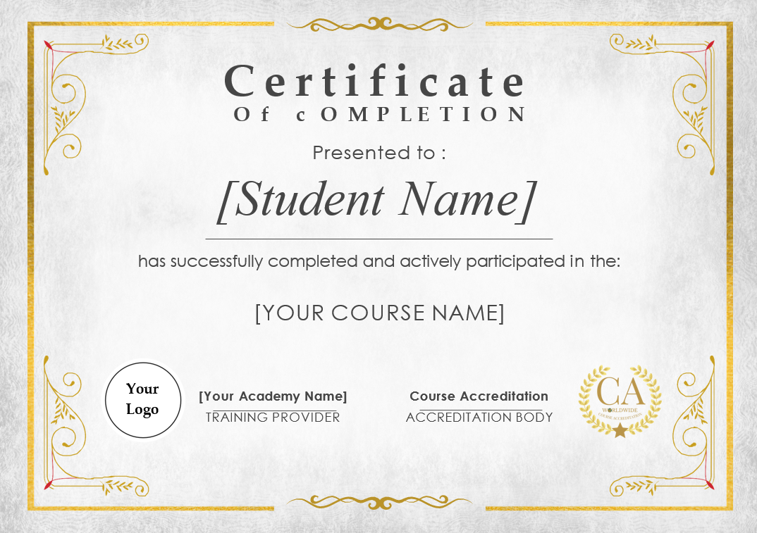 Certificate Templates - Course Accreditation
